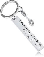 Quality GUGEER Best Friend Keychain for Women, Stainless Steel Key Chain Engrave I Fking for sale