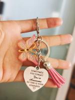 Quality GUGEER Inspirational Keychain for Women, Heart Keychain Butterfly Keychains For for sale