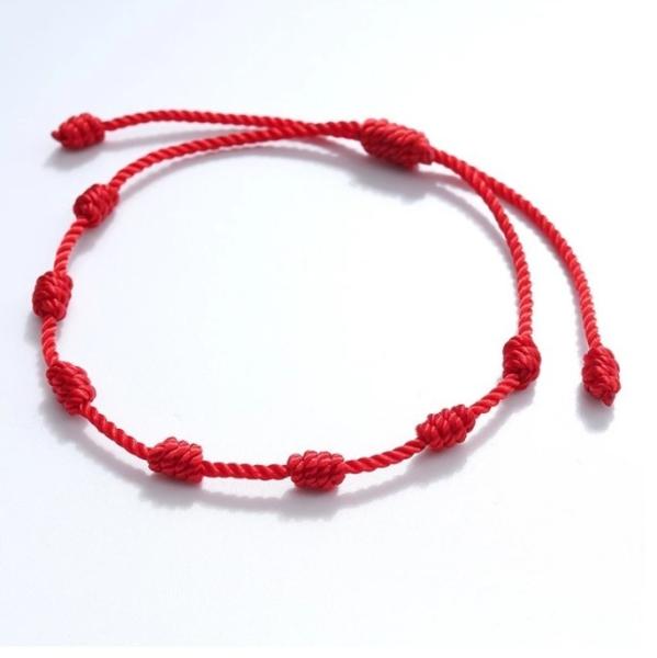 Quality GUGEER Original 7 Chakra Red Knotted Bracelet - Against Evil Eye - Red Thread Protection Negative Energy - Good Luck Charm - Woman Man Kids Couple Friends for sale