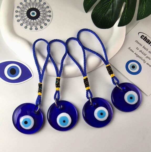 Quality GUGEER Blue Evil Eye Glass Hanging Pendant Car Rearview Evil Eye Charm Ornament Turkish Greek Amulet Wall Decor Accessories for Good Luck Protection for sale