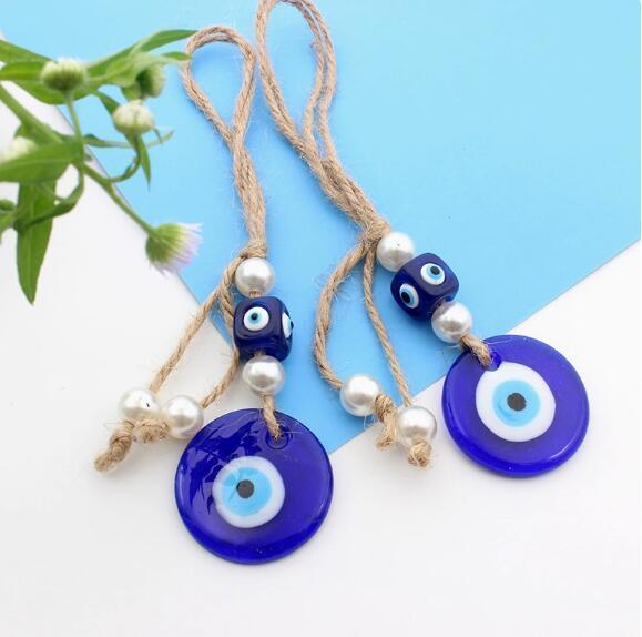 Quality GUGEER Blue evil eye Bag Charms Home Protection Charm - Evil Eye Wall Decor - Turkish Nazar Amulet for sale