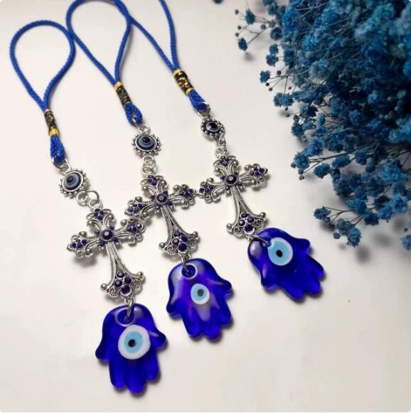 Quality GUGEER Evil Eye Keychains Lucky Charms Bag for Women, Cute Purse Handbag Accessories for sale