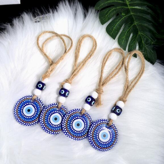 Quality GUGEER Bag Charms Purse Charms Blue Turkish Eye, Evil Eye Blessing Gift 5 cm Amulet Pendant Protection Good Luck Charms for Hanging Lucky Amulet for Home Office and Car Decoration for sale