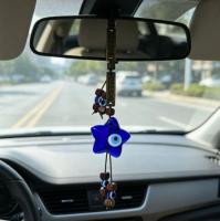 Quality GUGEER Evil Eye Keychain Turkish Evil Eye Bag Charms Blue Keyring Good Luck for sale