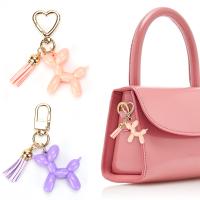 Quality GUGEER Pink Jelly balloon Dog Keychain Lovely Puppy Key Ring,Cute Pet Animal for sale