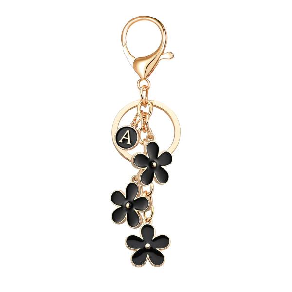 Quality GUGEER Cute Flower Initial Letter Keychain for Women, Flower Charms, Bag & Purse Charms for Handbags & Backpacks Accessories for sale