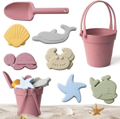 Cina Giocattoli educativi in silicone Bucket Molds Set Kids Beach Giocattoli di sabbia in silicone in vendita