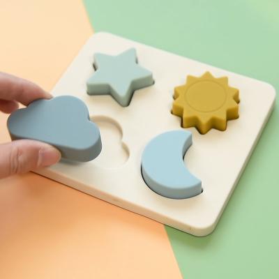 China Baby Silicone Teething Jigsaw Puzzle Montessori Sensory Toys for sale