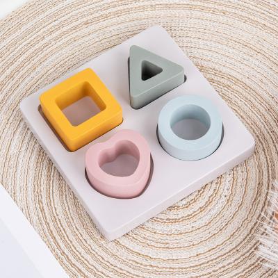 China Baby Silicone Teething Jigsaw Puzzle Montessori Sensory Toys for sale