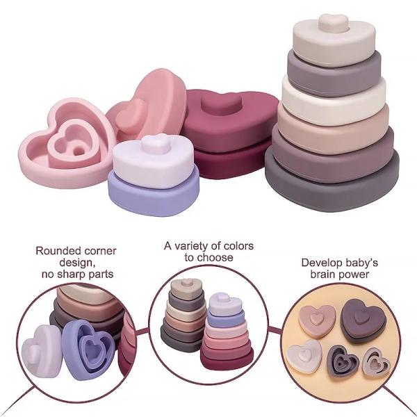 Quality Montessori With Heart Shape Silicone Educational Toys Customized for sale