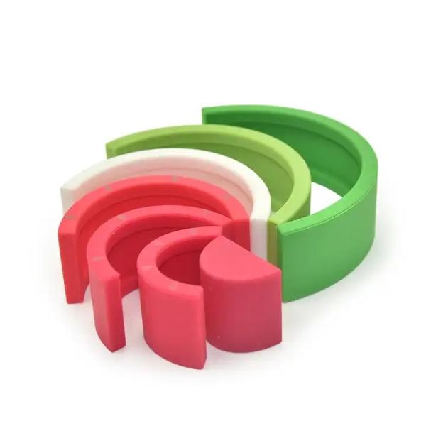 Quality BPA Free Toddlers Kids Stacker Silicone Stacking Toys Building Educational for sale