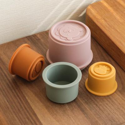 Cina Montessori Educativo Bambini Modello Giocattoli Animali Tazze di Silicone in vendita
