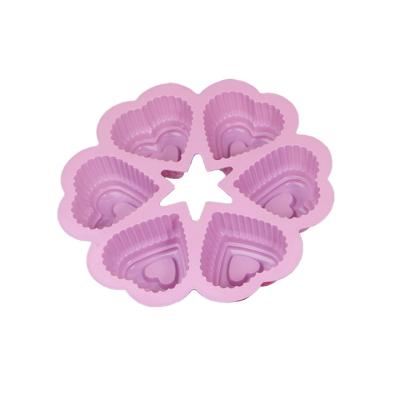 China 6 Cavities Heart Shape Mold Pudding Jelly For Diy Baking Silicone Cake Molds About this item for sale