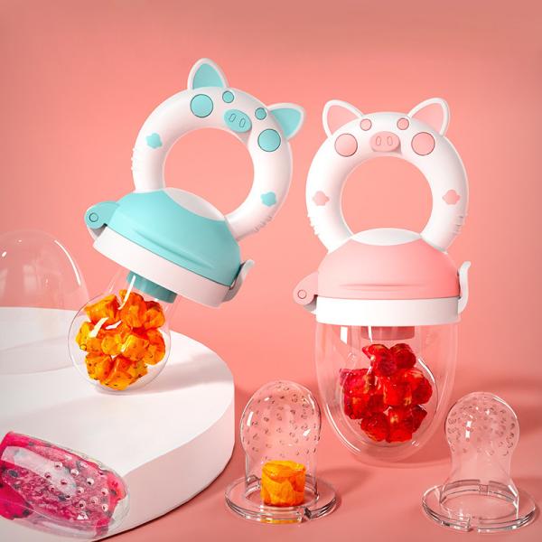 Quality Food Grade Soft Customized Baby Feeding Silicone Pacifier Baby Fruit Food Feeder for sale