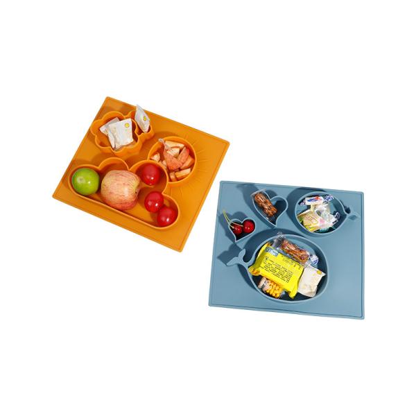 Quality Baby Feeding Set Toddler Silicone Baby Tableware Kids Dining Dishes Plates for sale
