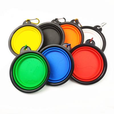 Cina Tazze pieghevoli portatili per viaggi personalizzate con carabineri Tazza per cani in silicone in vendita