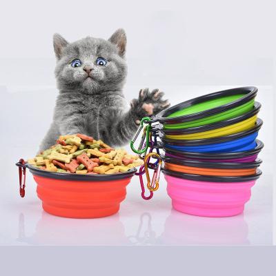 Cina Tazze pieghevoli portatili per viaggi personalizzate con carabineri Tazza per cani in silicone in vendita