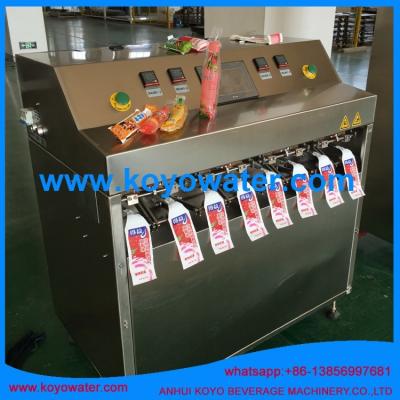 China KOYO 8 nozzle juice pouch filler/flavoured drink bag pouch filling sealing packing machine zu verkaufen