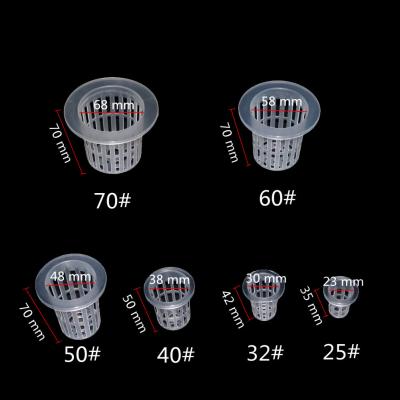 Cina Vaso a tazza in rete di plastica per tubo idroponico Nft Coltivazione vegetale PP Cesto per piantare Vaso a rete Coltivazione di lattuga in vendita