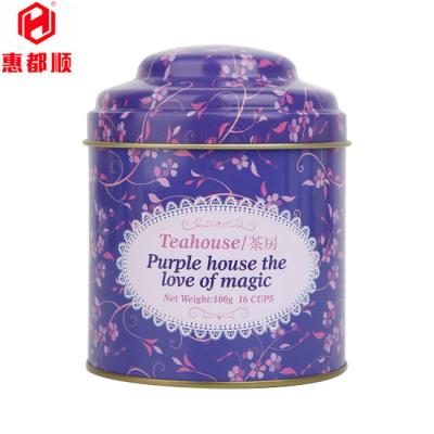 China Wholesale Custom Round Metal Empty Tea Tin Box with Double Lid for sale