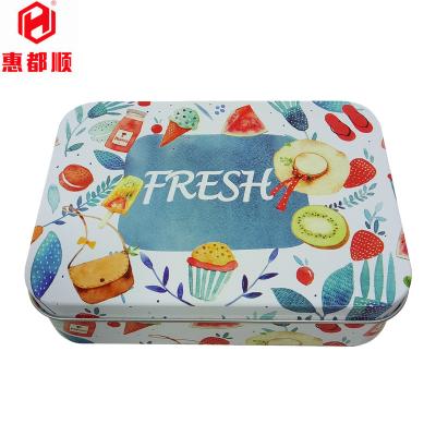 China Custom Cute Rectangular Metal Card Game Tin Box and Greeting Card Tin Box for sale