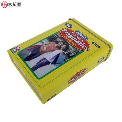 China Hot sell Iron game cards storage cans for baby kids with hinged lid for sale