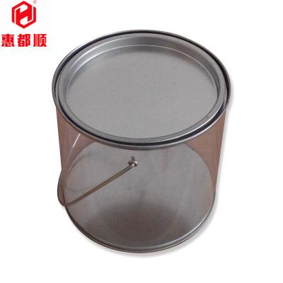 China OEM clear handle round PVC candy tin box cake mold storage tinplate packing for sale