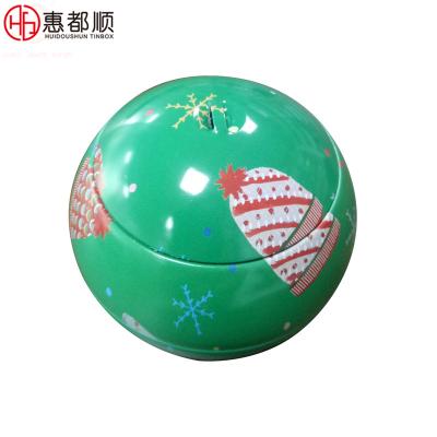 China wholesale custom printing christmas tin ball box candy metal container for sale
