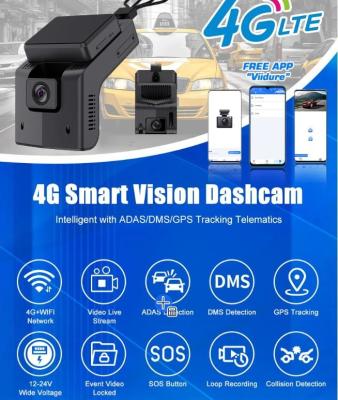 China Sos App Control 4G Dashcam and GPS ADAS/DSM/BSD/PCW 4G Mobile DVR for sale