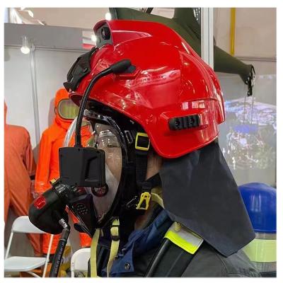 China 4G Firefighter Rescue Helmet Integrated Thermal-image Sensor With Live Streaming 2 Way Talk for sale