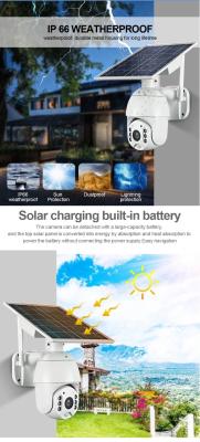 China 5MP CCTV Wireless 4G PTZ Camera Solar 18650mAH PTZ WIFI IP Camera for sale