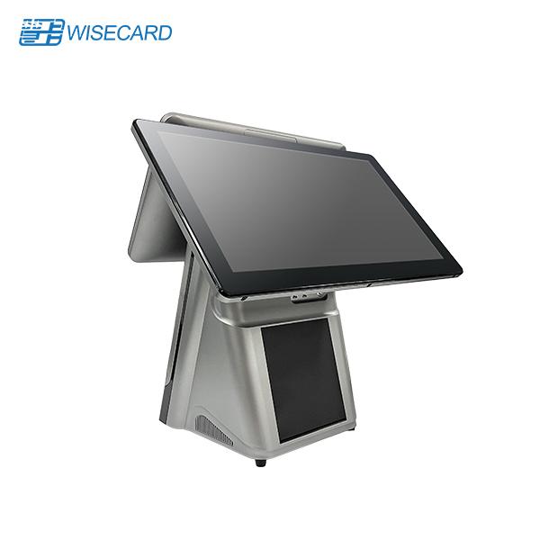 Quality 2022 Wisecard WCT-C1 Android Cash Register Dual Touch Screen OEM Printer Build in POS Point of Sale All in One Pos System for sale