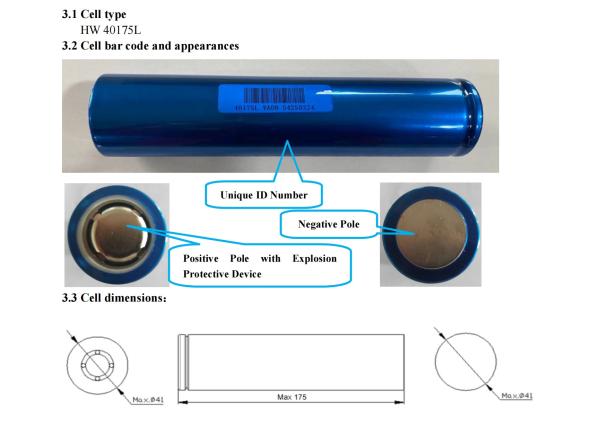 Quality High Level 40175L Headway Lithium Lfp Cylindrical Battery Cell for sale