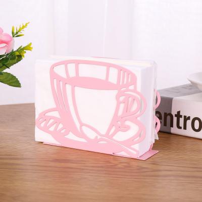 Cina Stoccaggio decorativo moderno del supporto del tovagliolo del metallo di forma della tazza di caffè inossidabile in vendita
