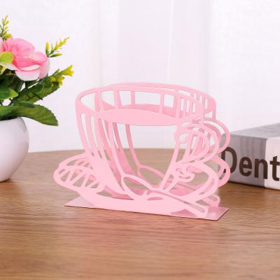 Cina Stoccaggio decorativo moderno del supporto del tovagliolo del metallo di forma della tazza di caffè inossidabile in vendita