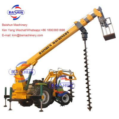 China Deep Foundation Pole Erection Machine For Solar Power Plant 3m 5m 6m for sale