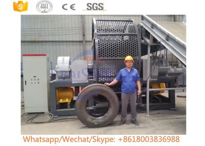 China Customized Waste Mobile Tire Shredder / Scrap Tyre Twin Shaft Shredder for sale