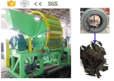 China Twin Shaft Tire Shredding Machine / Automated Waste Tire Recycling Machine for sale