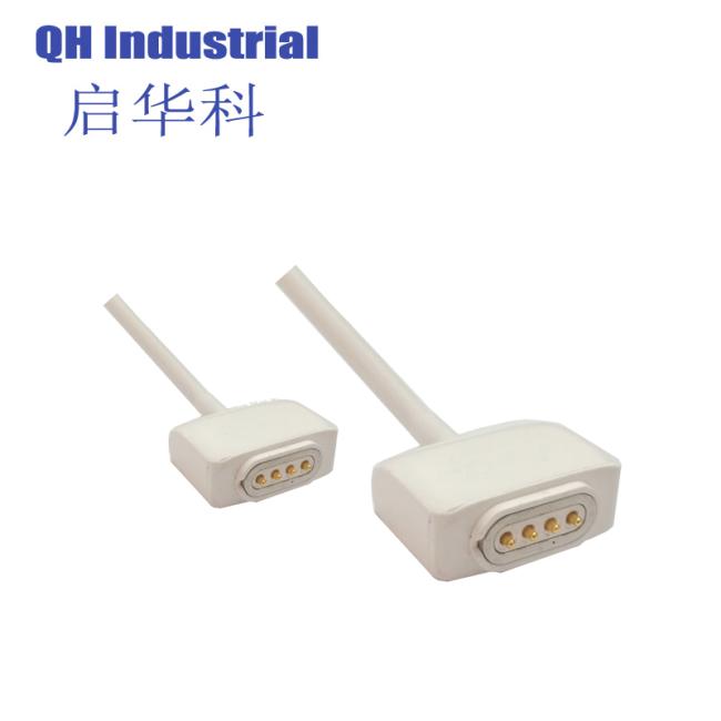 4Pin White Black LED Strip LCD OLED MP4 MP5 Scanner Smart Device Magnetic USB Cable Charging Power Connector