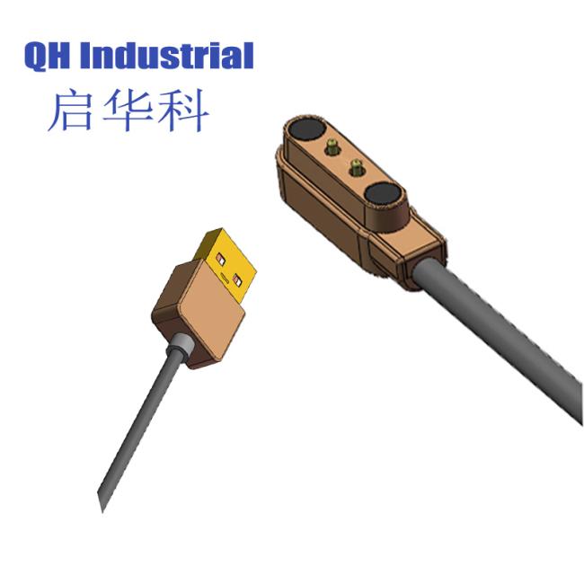 2Pin 4.0mmIso & Rohs Reached Ethernet Double End Spring Loaded Pin Magnetic Pogo Pin To Usb 