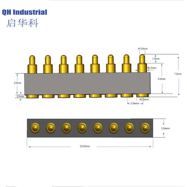 8Pin Chile Smart Watch Connector spring loaded pin Connector Magnetic Connector Waterproof spring loaded pin Connector