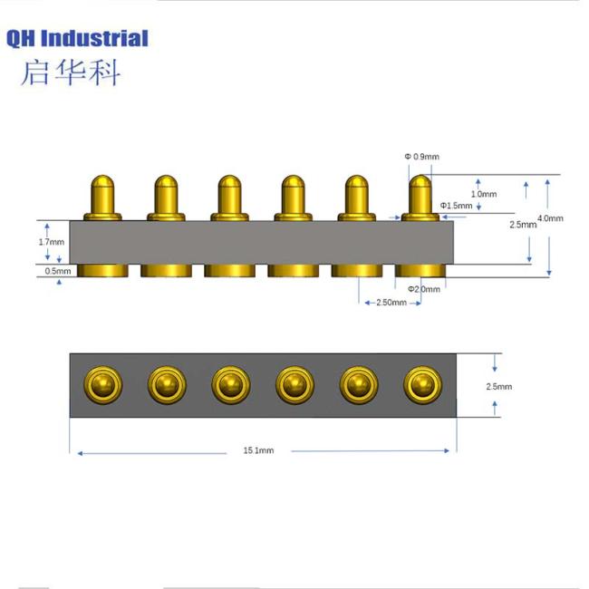 6Pin Czech Repubic Charging Connector Magnetic spring loaded pin Cable Connector Spring Loaded spring loaded pin