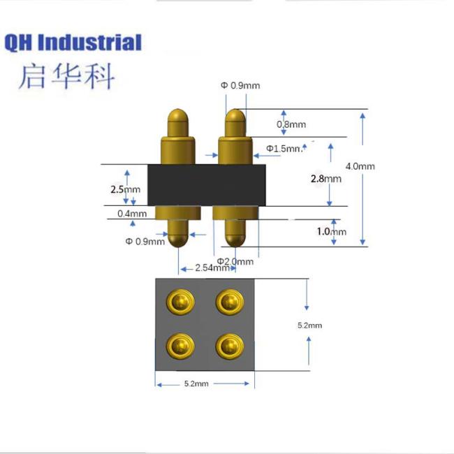 4Pin Denmark Hiqh Recycling Connector Magnetic Power Connector spring loaded pin Connector For Smart Watch