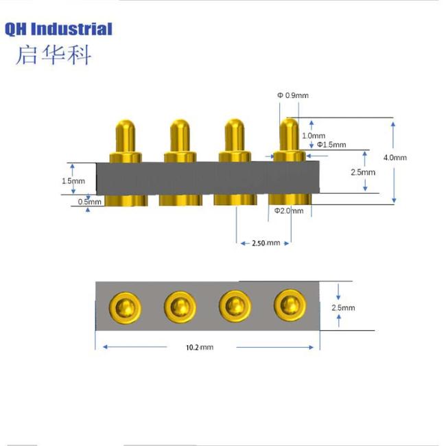 4Pin Egypt Intercom Connector 4Pin spring loaded pin Magnetic Connector Waterproof spring loaded pin Connector