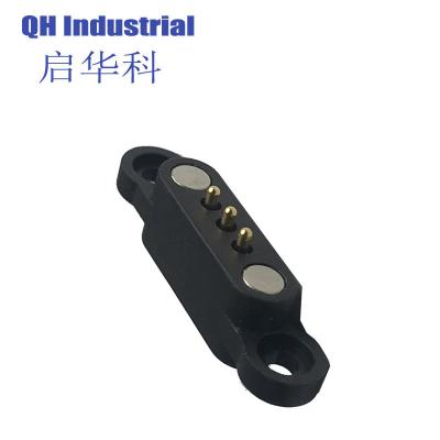 China Waterproof Mounting Holes Ears 2.54 MM Pitch 2 3 4 5 6 Pins Smartphone Magnetic Pogo Pin Connector for sale