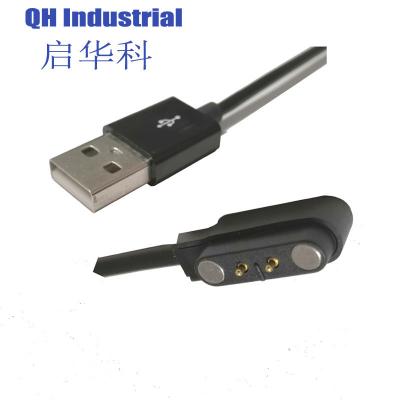 China Normal 1A 2 Pogo Pin Charger CE RoHS USB Charging Cable For Smart Watch 2.84mm 4.0mm 7.62mm 2Pin Magnetic Charging for sale