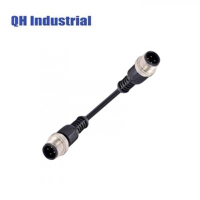 China M12 Connector a Code 4 Pin Shielded Cable Waterproof IP67 M12 4pin Straight Male Female Connector Molded Cable for sale