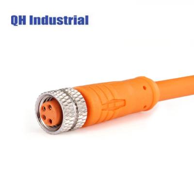 China IP67 Waterproof M8 4 Pins Female Connector Cable M8 4Pin Male to Female Industrial Cable Connector Molding Cable for sale
