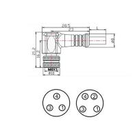 China M8 A Code 4 Pin Waterproof IP67 Aviation Socket Connector Shielded Cable 26 AWG 2M PVC for sale