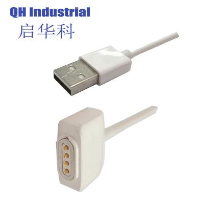 중국 4핀 흰색 검은색 LED 스트립 LCD OLED MP4 MP5 스캐너 스마트 디바이스 자기 USB 케이블 충전 전원 커넥터 판매용